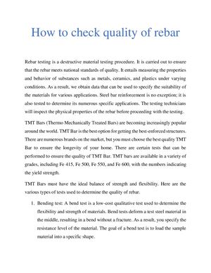 Calaméo - How To Check Quality Of Rebar