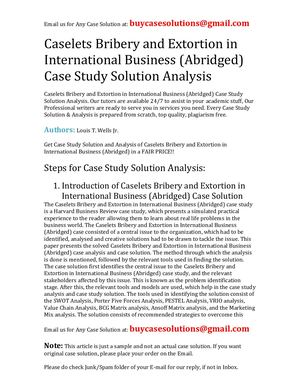 Calaméo - Caselets Bribery And Extortion In International Business ...