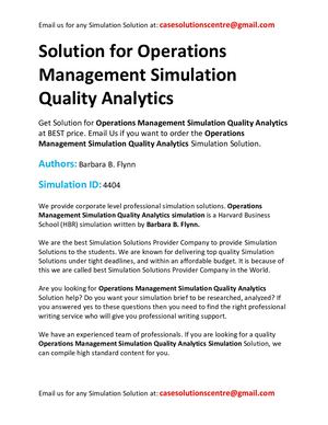 Calaméo - Solution For Operations Management Simulation Quality Analytics