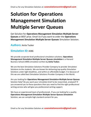 Calaméo - Solution For Operations Management Simulation Multiple Server Queues