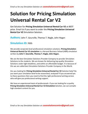 Calaméo - Solution For Pricing Simulation Universal Rental Car V2