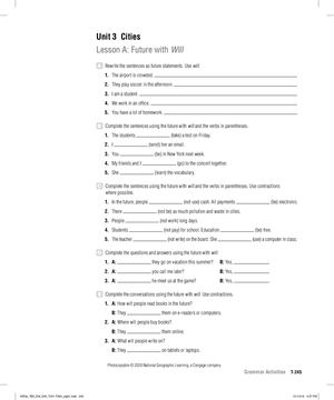 Calaméo - World English 3e Level 2 Grammar Activities Unit 3 Lesson A