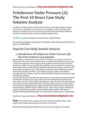 Calaméo - Fritidsresor Under Pressure (A) The First 10 Hours Case Study ...