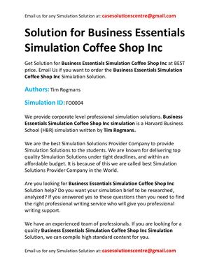Calaméo - Solution For Business Essentials Simulation Coffee Shop Inc