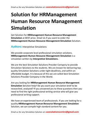 Calaméo - Solution For HRManagement Human Resource Management Simulation