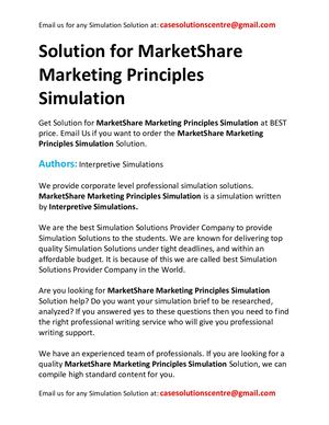 Calaméo - Solution For MarketShare Marketing Principles Simulation