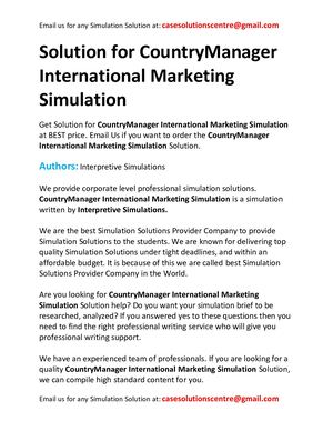 Calaméo - Solution For CountryManager International Marketing Simulation