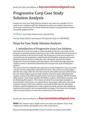 Calaméo - Progressive Corp Case Study Solution Analysis