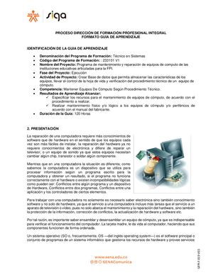 Calaméo - Gfpi F 019 Guia De Aprendizaje Ejecucion Mantenimiento