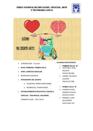 Calaméo - Como Me Siento Hoy Proyecto Emociones