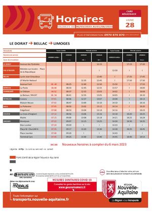 Calaméo - Fiche Horaire Cars Régionaux Le Dorat Limoges