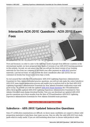 Calaméo - Interactive ADX-201E Questions - ADX-201E Exam Fees