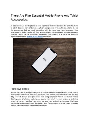 Calaméo - There Are Five Essential Mobile Phone And Tablet Accessories