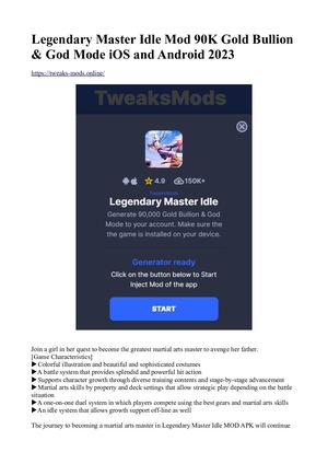 Calaméo - Legendary Master Idle Mod 90k Gold Bullion & God Mode I Os ...