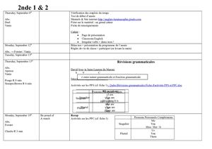 Calaméo - Cahier de textes 2nde 1 & 2