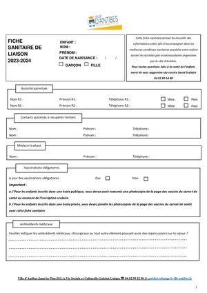 Fiche Sanitaire Maroc