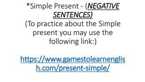 Calaméo - Simple Present - (NEGATIVE SENTENCES).