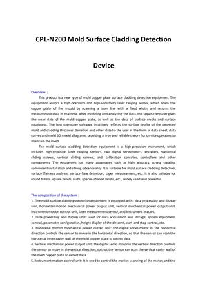 Calaméo - Cpl N200 Mold Surface Cladding Detection Device