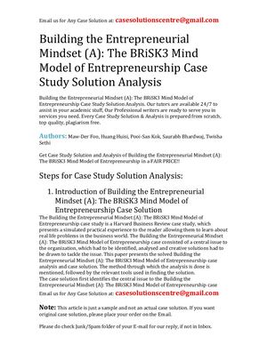 Calaméo - Building The Entrepreneurial Mindset (A) The BRiSK3 Mind Model Of Entrepreneurship ...