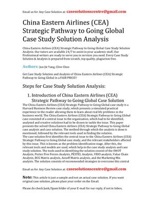 Calaméo - China Eastern Airlines (CEA) Strategic Pathway To Going ...