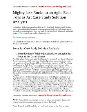 Calaméo - Mighty Jaxx Rocks To An Agile Beat Toys As Art Case Study Solution Analysis