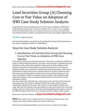 Calaméo - Land Securities Group (A) Choosing Cost Or Fair Value On Adoption Of IFRS Case Study ...