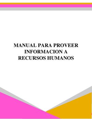 Calaméo - Manual Para Proveer Información A Recursos Humanos