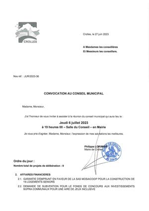 Calaméo - Convocation Conseil Municipal 06072023