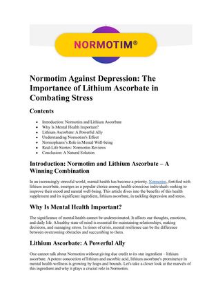 Calaméo - Normotim Lower Depression Levels
