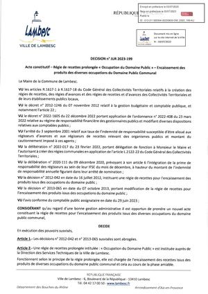 Calaméo - 2023 - 199 - JUR - Acte Constitutif - Régie de Recettes ...