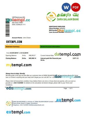 Calaméo - Somalia Dara Salaam Bank Statement Template In Word And Pdf Format, Good For Address Prove