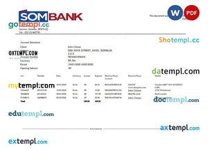 Calaméo - Somalia Sombank Bank Statement Template In Word And Pdf Format