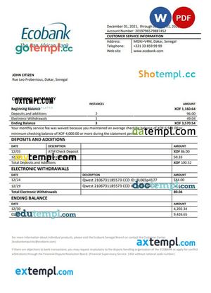 Calaméo - Senegal Ecobank Bank Statement
