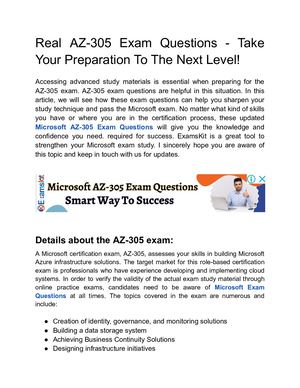 Calaméo - Real Az 305 Exam Questions Take Your Preparation To The Next ...