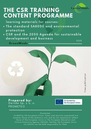 Calaméo - GREENMINDS The Content Of The Csr Training Course Materials Eng