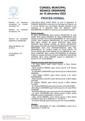 Calaméo - Procès-verbal Conseil Municipal du 12 décembre 2022