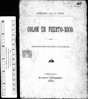 Calaméo - 207 Colon En Puerto Rico Cayetano Coll Y Toste 1894