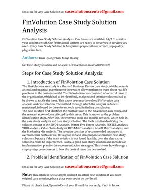 Calaméo - FinVolution Case Study Solution Analysis