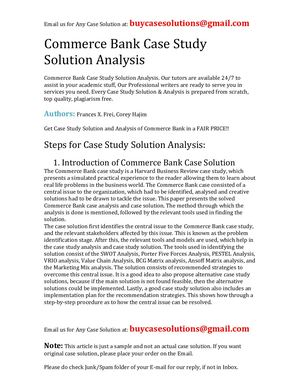 Calaméo - Commerce Bank Case Study Solution Analysis