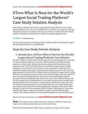 Calaméo - eToro What Is Next For The World's Largest Social Trading Platform? Case Study ...