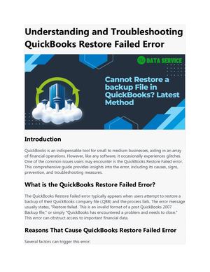 Calaméo - Troubleshooting Tips Quick Books Restore Failed Error