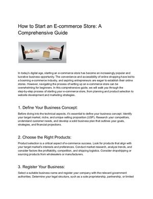Calaméo - How To Start An E Commerce Store A Comprehensive Guide