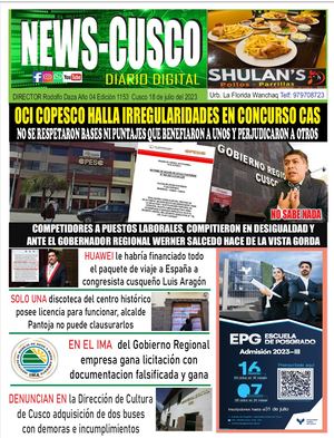 Calaméo - NEWS CUSCO 18 De Julio 2023