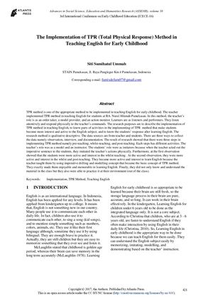 Calaméo - The Implementation of TPR (Total Physical Response) Method in ...