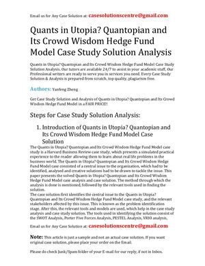 Calaméo - Quants In Utopia? Quantopian And Its Crowd Wisdom Hedge Fund Model Case Study Solution ...