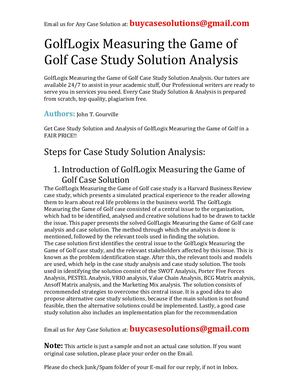Calaméo - GolfLogix Measuring The Game Of Golf Case Study Solution Analysis
