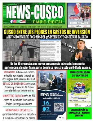 Calaméo - NEWS CUSCO 21 De Julio 2023