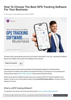 Calaméo - How To Choose The Best GPS Tracking Software For Your Business