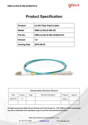 Calaméo - Om3 Mm Lc Upc To Sc Upc 3m Duplex Fiber Patch Cord Data Sheet ...