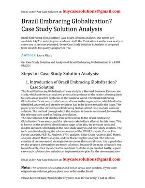 Calaméo - Brazil Embracing Globalization? Case Study Solution Analysis